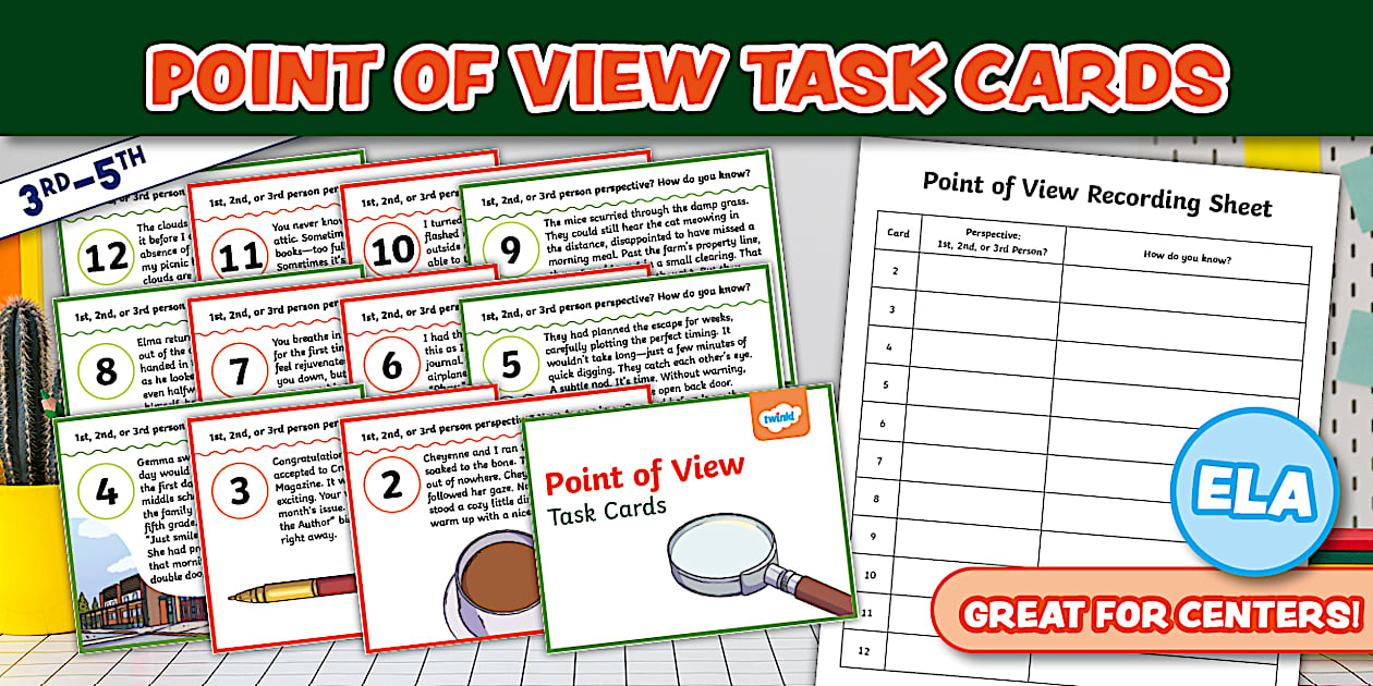 Point of View Task Cards for 3rd-5th Grade (teacher made)