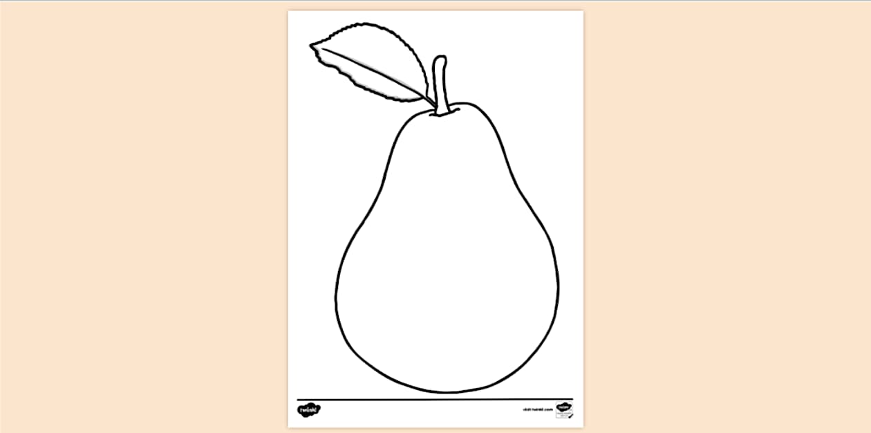 Pear Colouring | Colouring Sheets (teacher made) - Twinkl