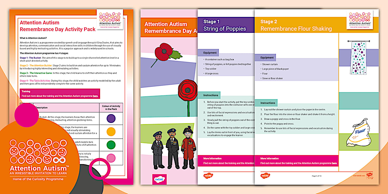 Attention Autism Remembrance Day Activity Pack - Twinkl