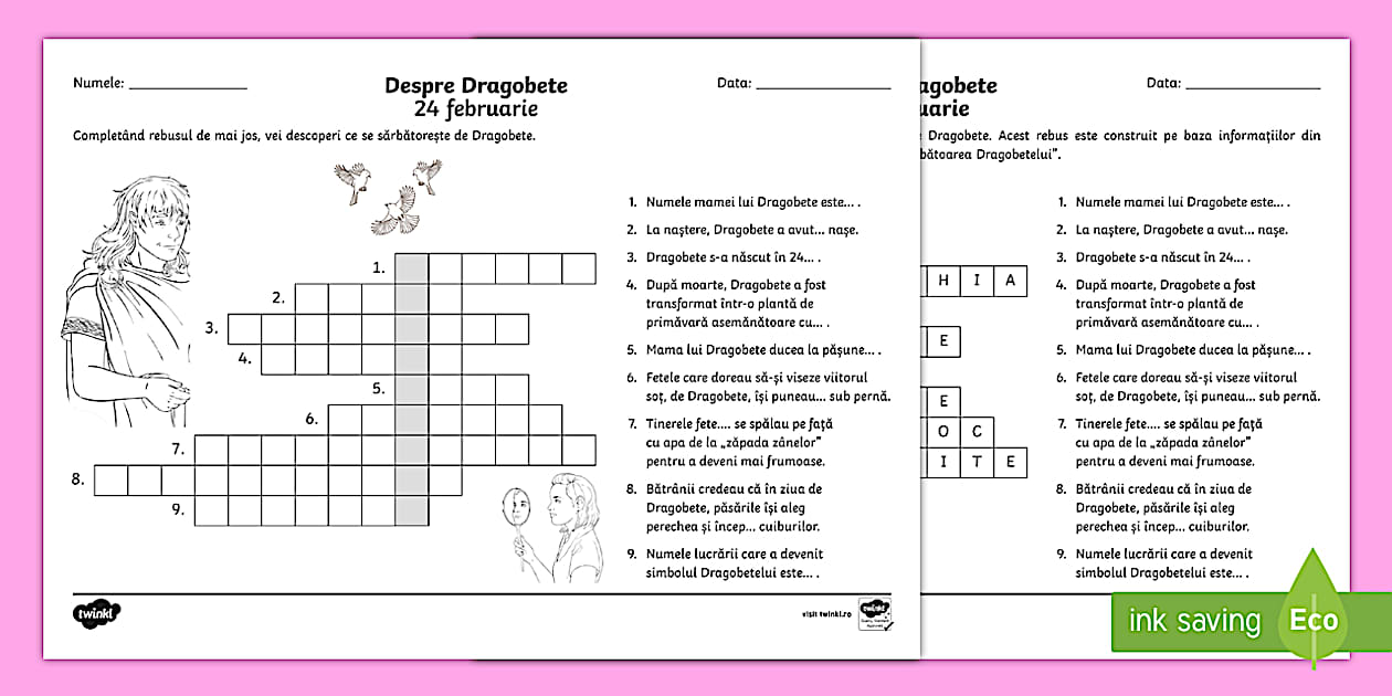 Despre Dragobete - Rebus
