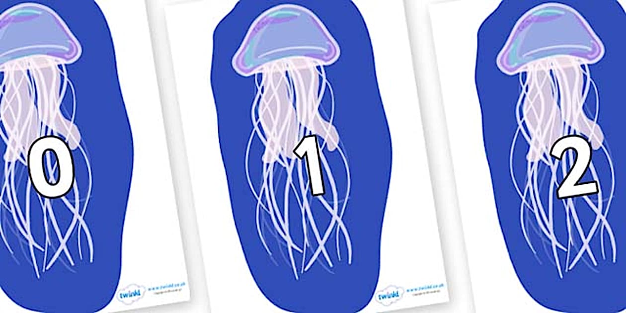 Numbers 0-100 on Jellyfish (teacher made) - Twinkl