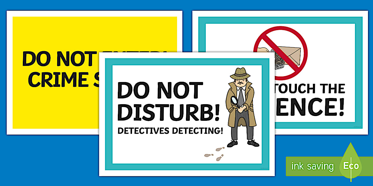 Detective Role Play Signs (teacher made) - Twinkl