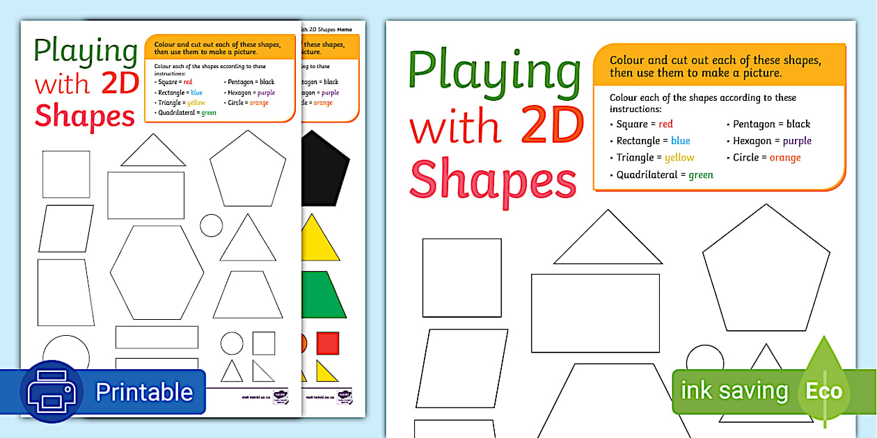 Playing with 2D Shapes Activity Sheet (teacher made)
