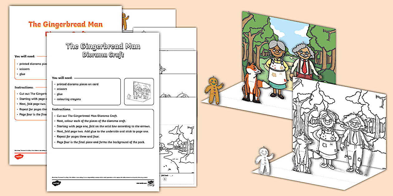The Gingerbread Man Diorama Craft (teacher made) - Twinkl
