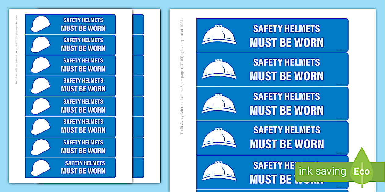 Safety Helmet Stickers | Signage | Twinkl (teacher made)