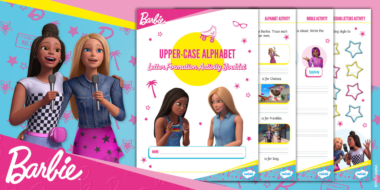 Barbie: Upper-Case Alphabet Letter Formation Activity Booklet