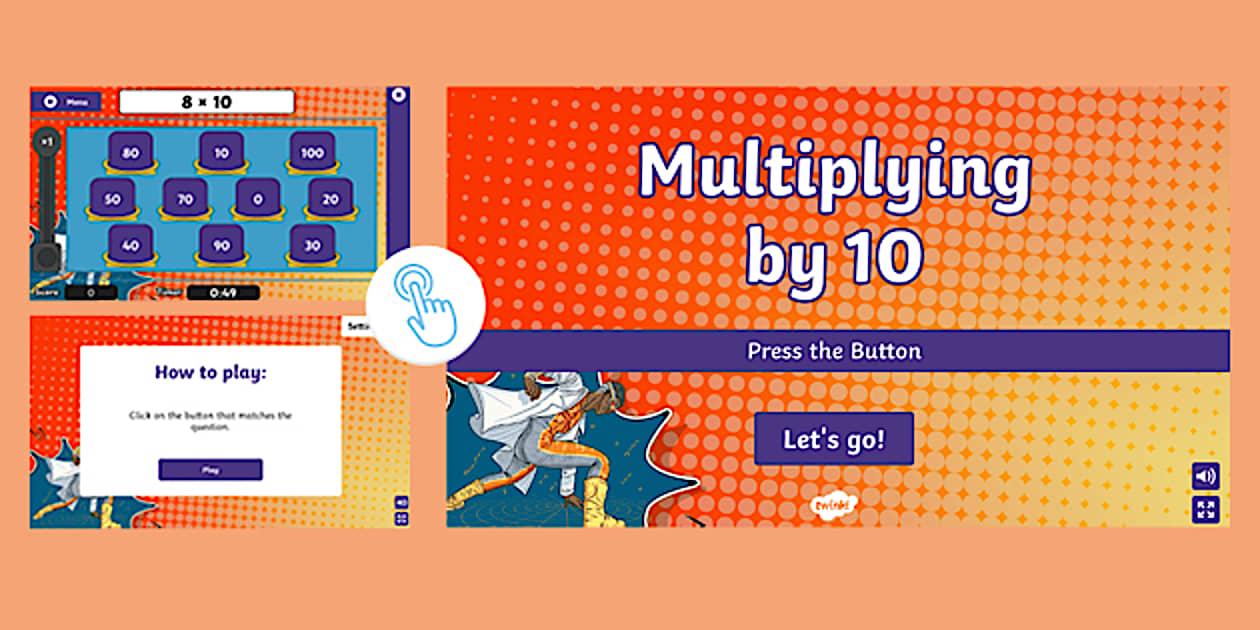 👉 KS1 Multiplying by 10 Maths Press the Button Game - Twinkl