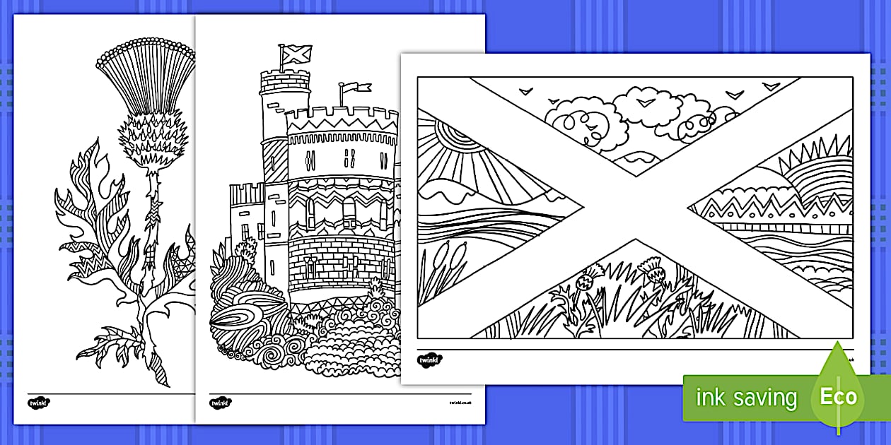 Burns Night Mindfulness Colouring Sheets (teacher made)