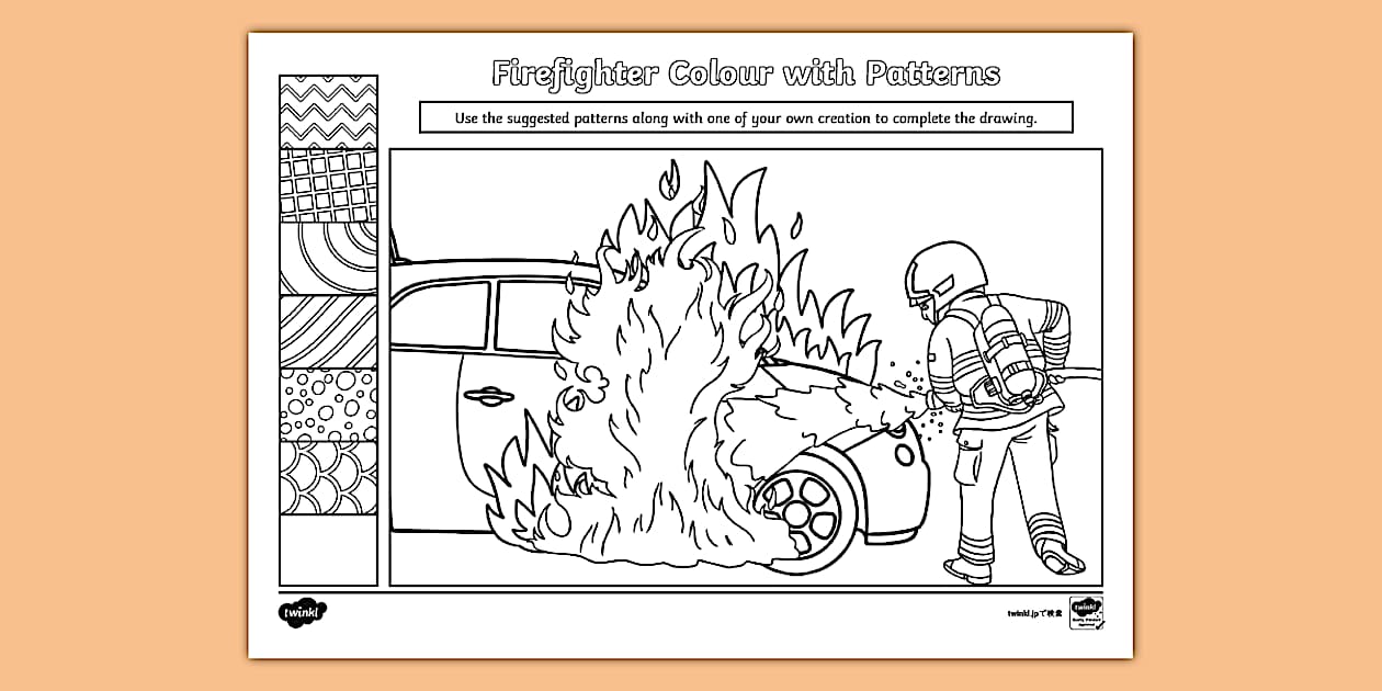 Firefighter Color with Patterns Activity (teacher made)