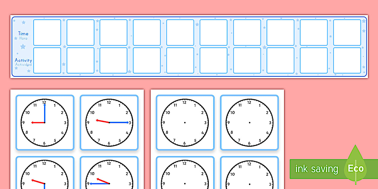 Visual Timetable Display With Clocks - Visual Timetable Display With Clocks
