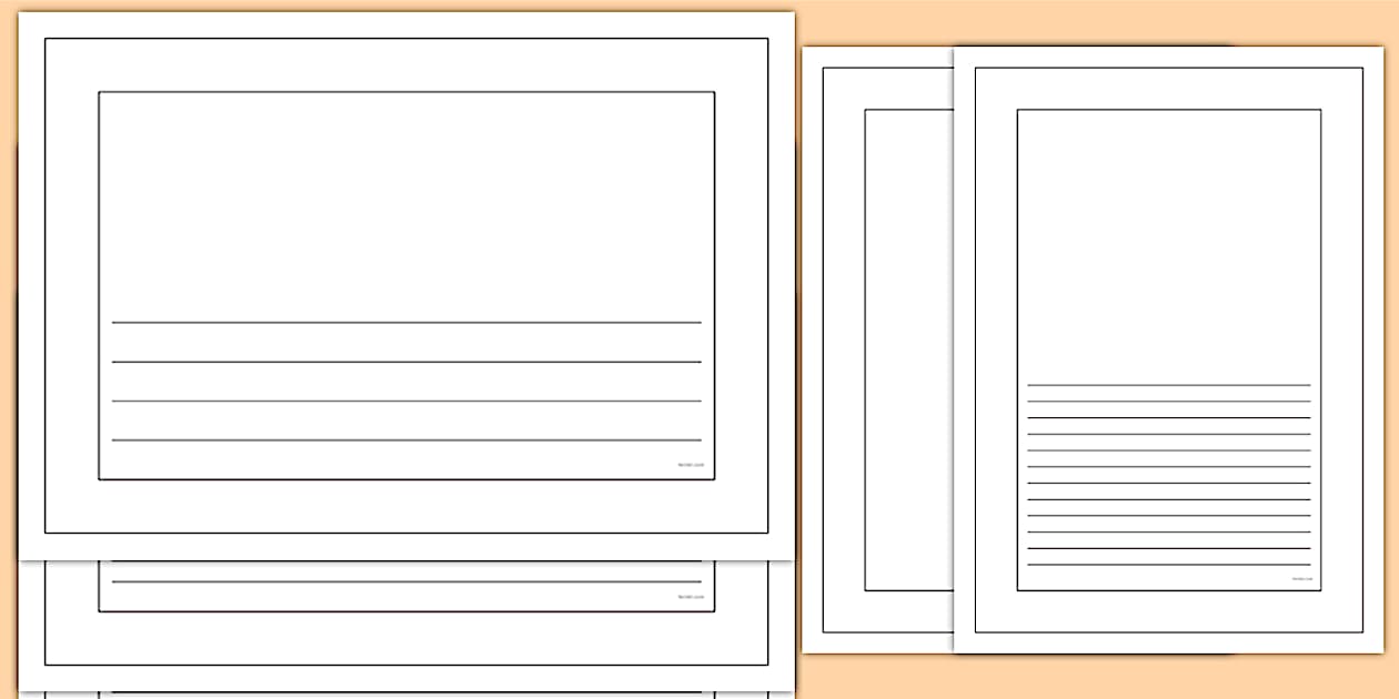Plain & Lined Paper Template for Kids - Border Pack