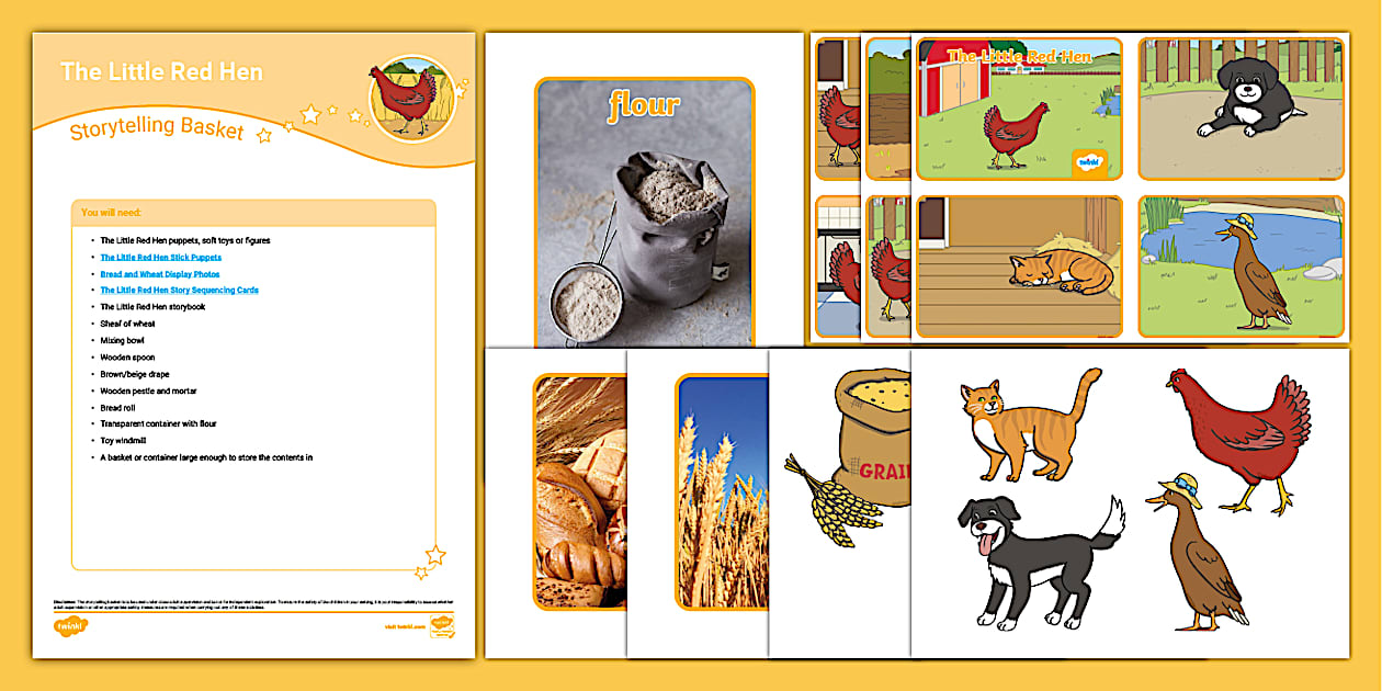 The Little Red Hen Storytelling Basket | Twinkl - Twinkl