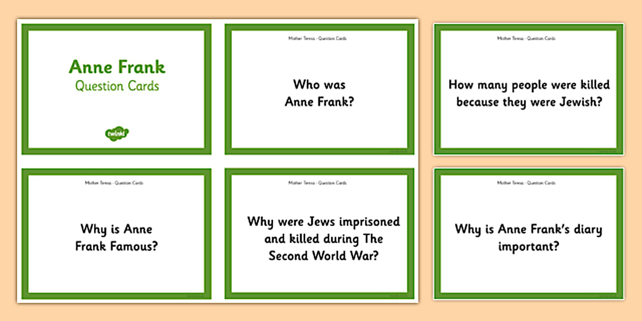 Editable Anne Frank Quick on the Draw Research Task - Twinkl