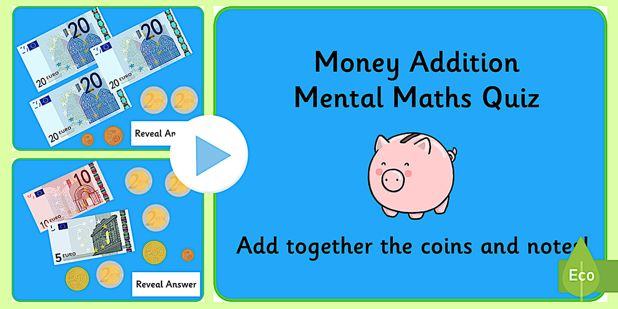 Euro Mental Money Addition PowerPoint (teacher made)