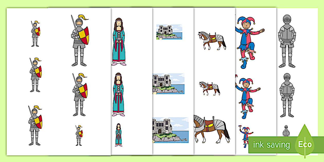 Castles and Knights Size Ordering (teacher made) - Twinkl