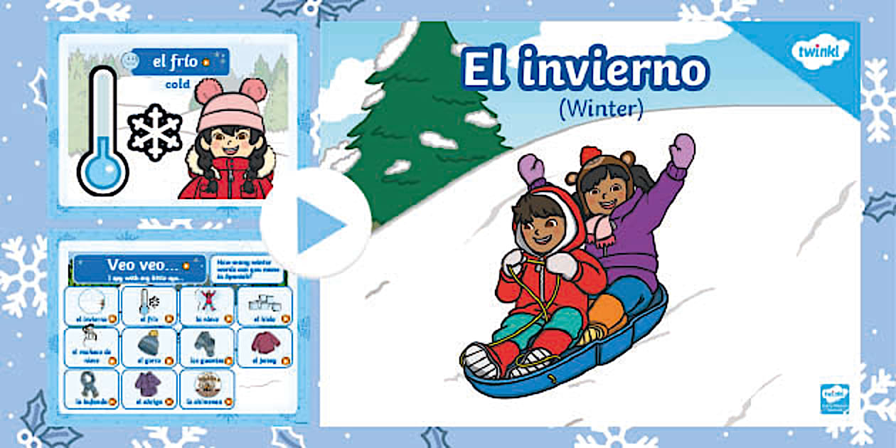 👉 Spanish KS1 Seasons Powerpoint Winter (teacher made)