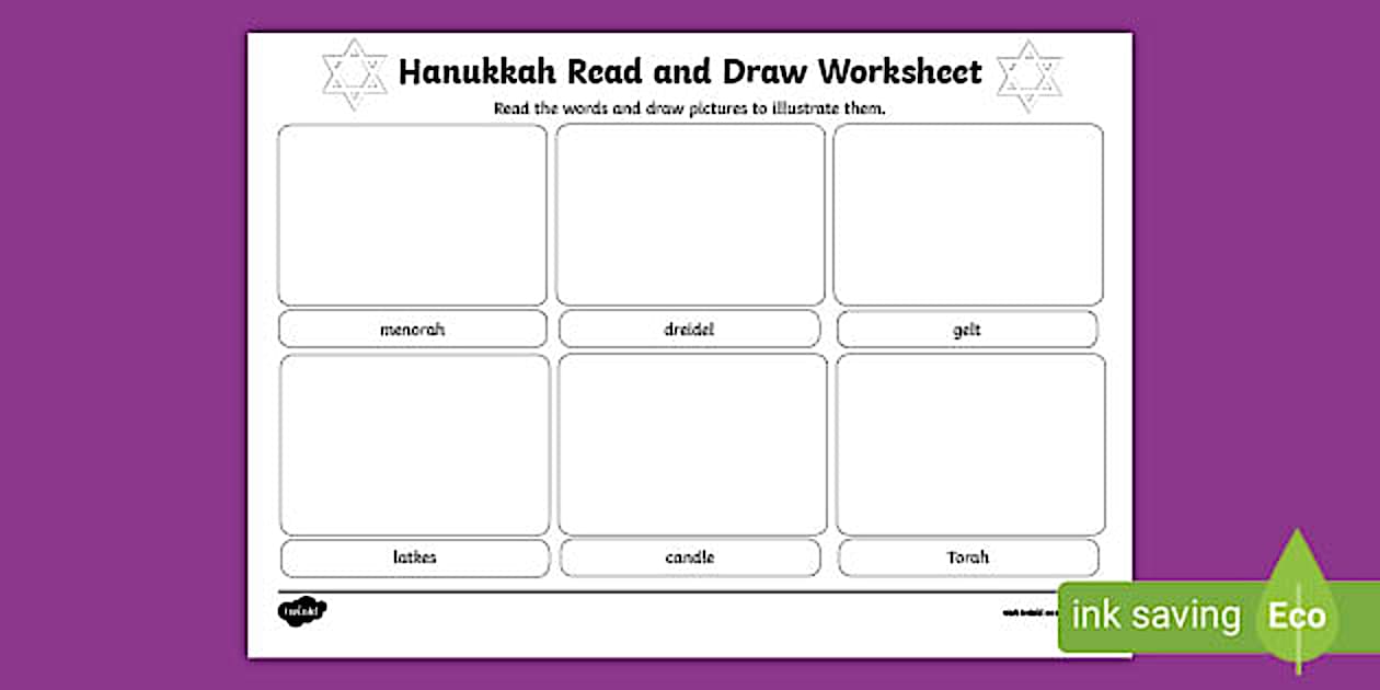 Hanukkah Read and Draw Worksheet (teacher made) - Twinkl