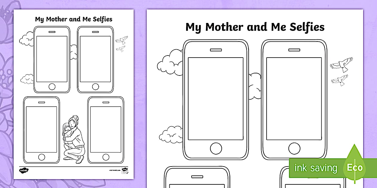 Editable Mum and Child Selfie Activity (teacher made)