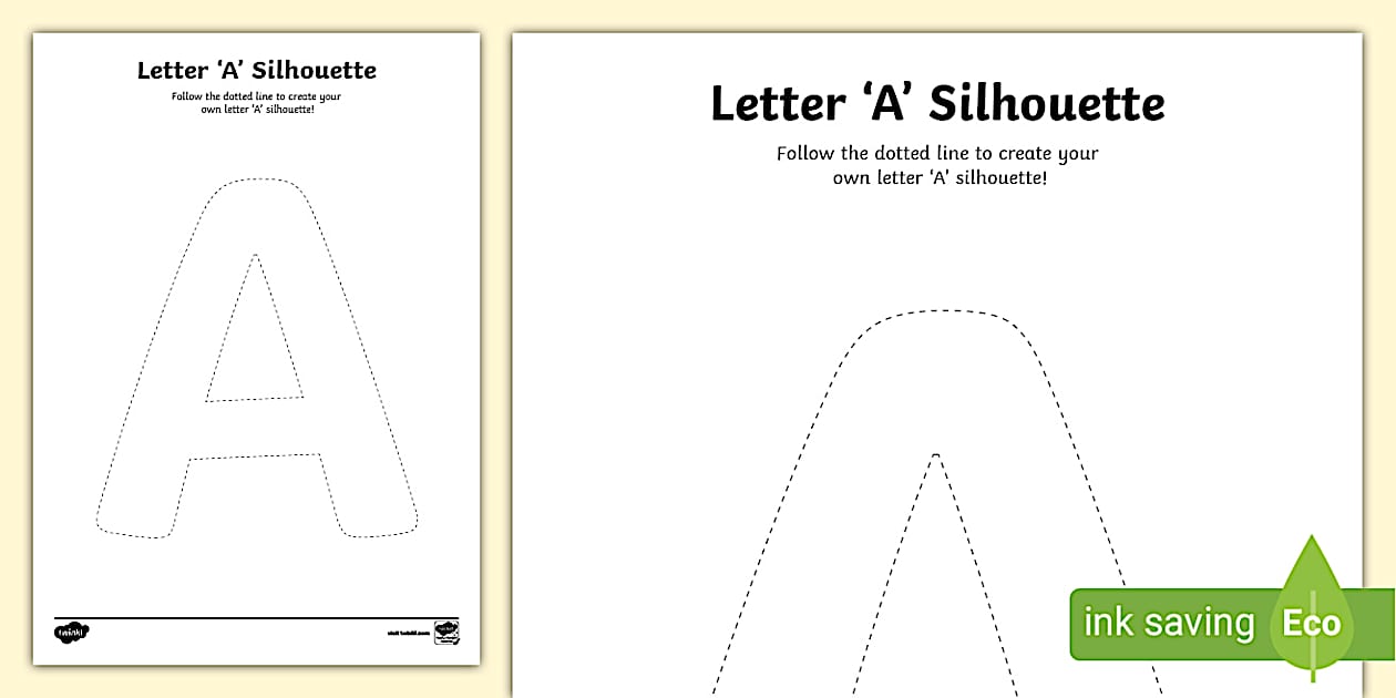 Letter 'A' Silhouette Drawing Activity (teacher made)