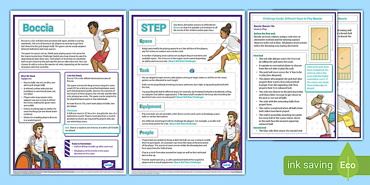 Boccia Inclusive Game - Boccia Lesson Plans - PE - Twinkl