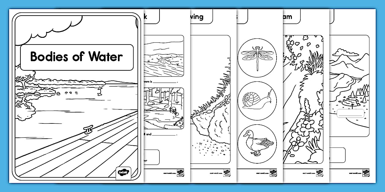 Bodies of Water Activity Booklet for K-2nd Grade - Twinkl