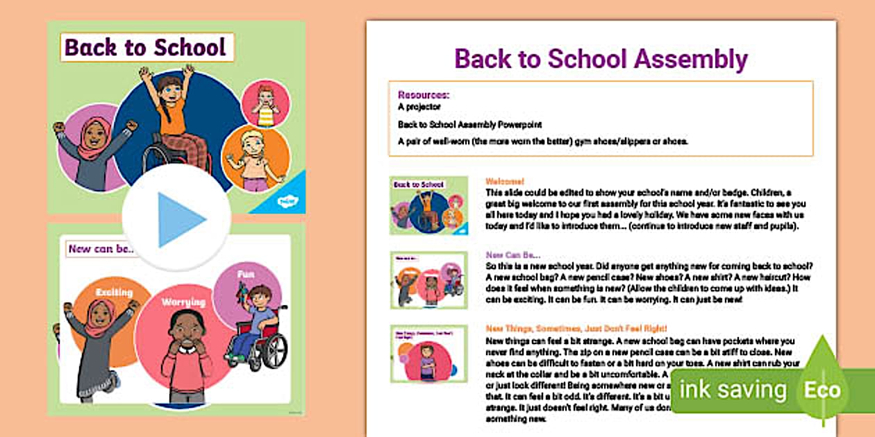 Editable Back to School Assembly Pack (teacher made)