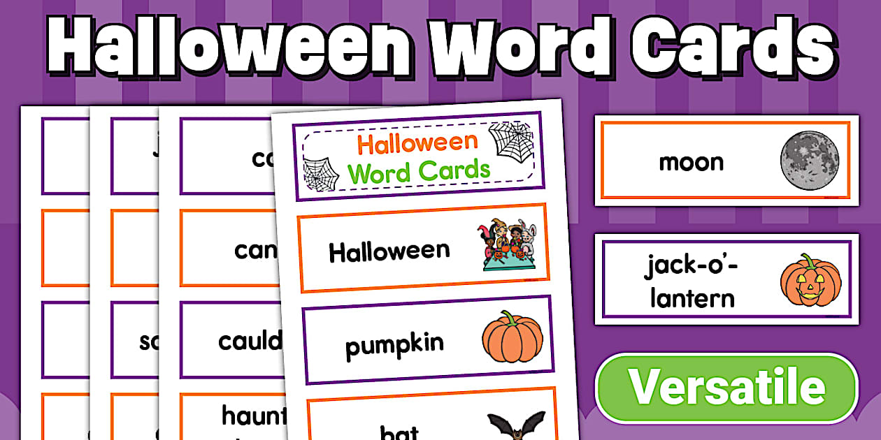 Halloween Words Cards