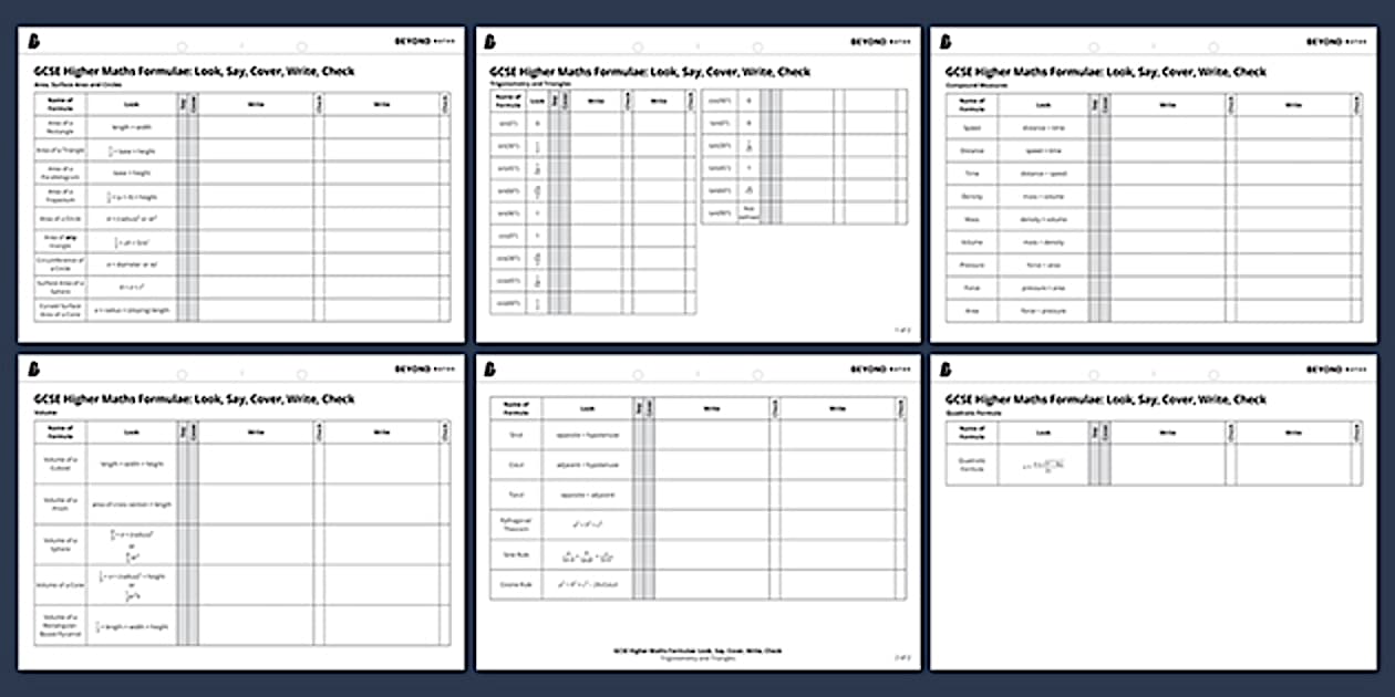 👉 GCSE Maths Formulae - Higher | KS4 Maths | Beyond 👉 GCSE Maths Formulae - Higher | KS4 Maths | Beyond