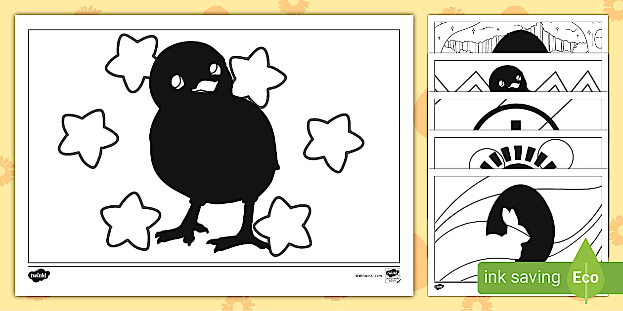 Spring Party Celebration Silhouette Colouring Pages | Twinkl