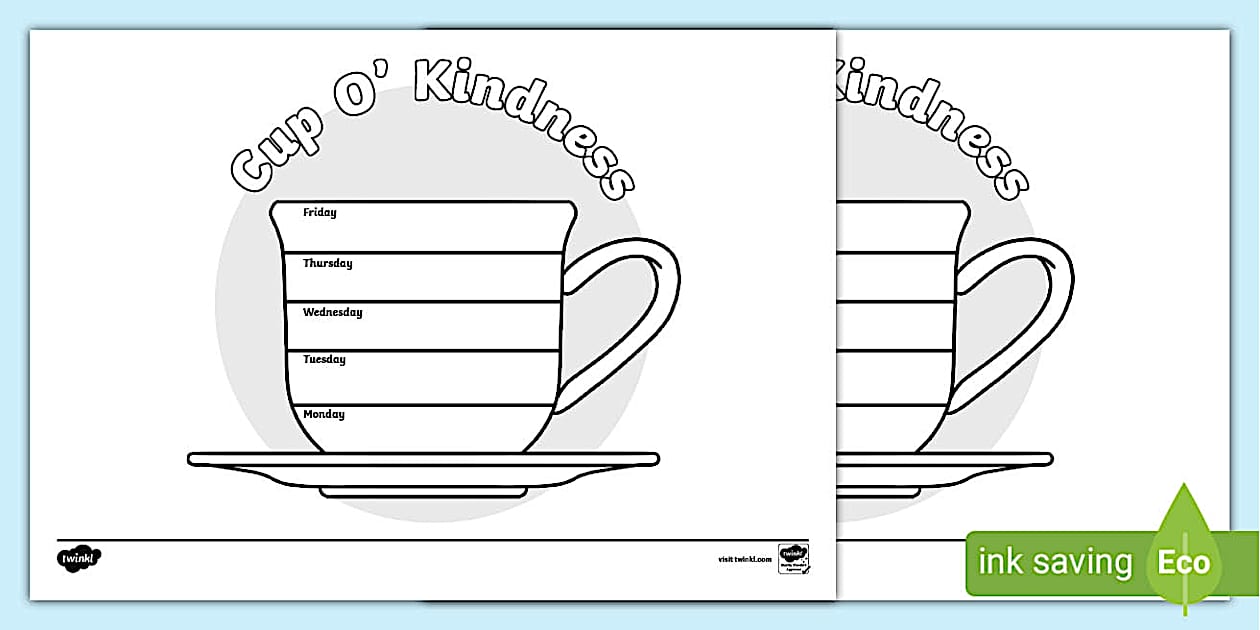 A Cup O' Kindness Activity (teacher made) - Twinkl