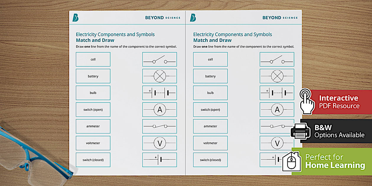 Electrical Symbols Match and Draw | Beyond Science | Twinkl