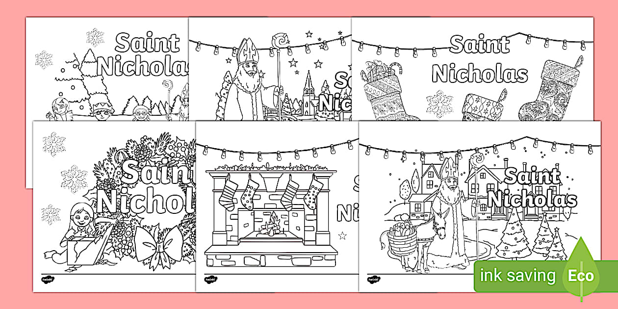 KS1 Saint Nicholas Colouring Sheets (teacher made) - Twinkl