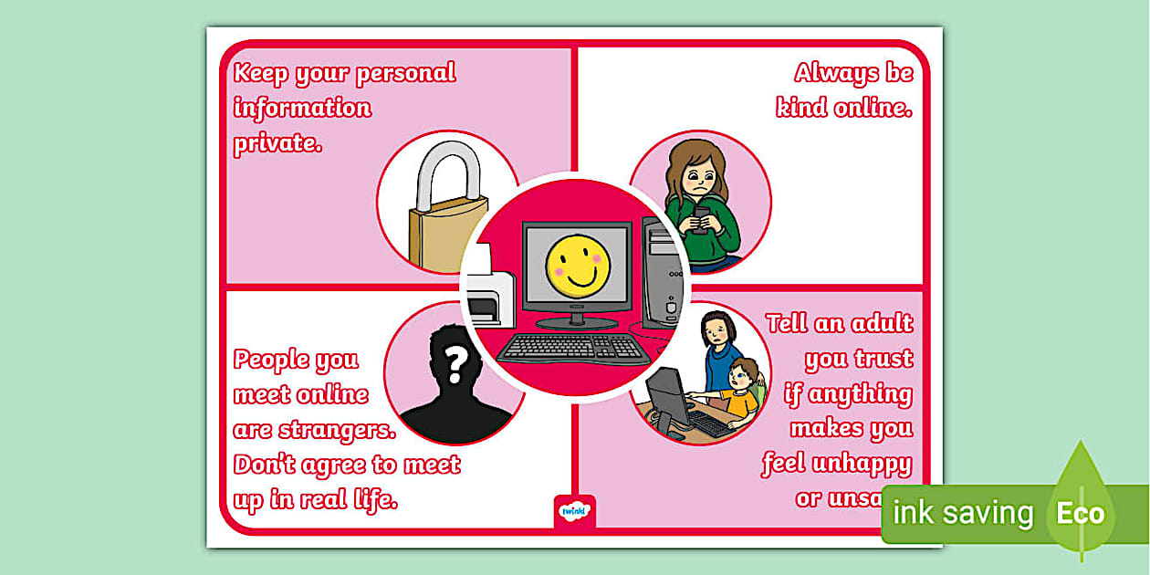 Safe and Happy Online Safety Poster | Twinkl - Twinkl