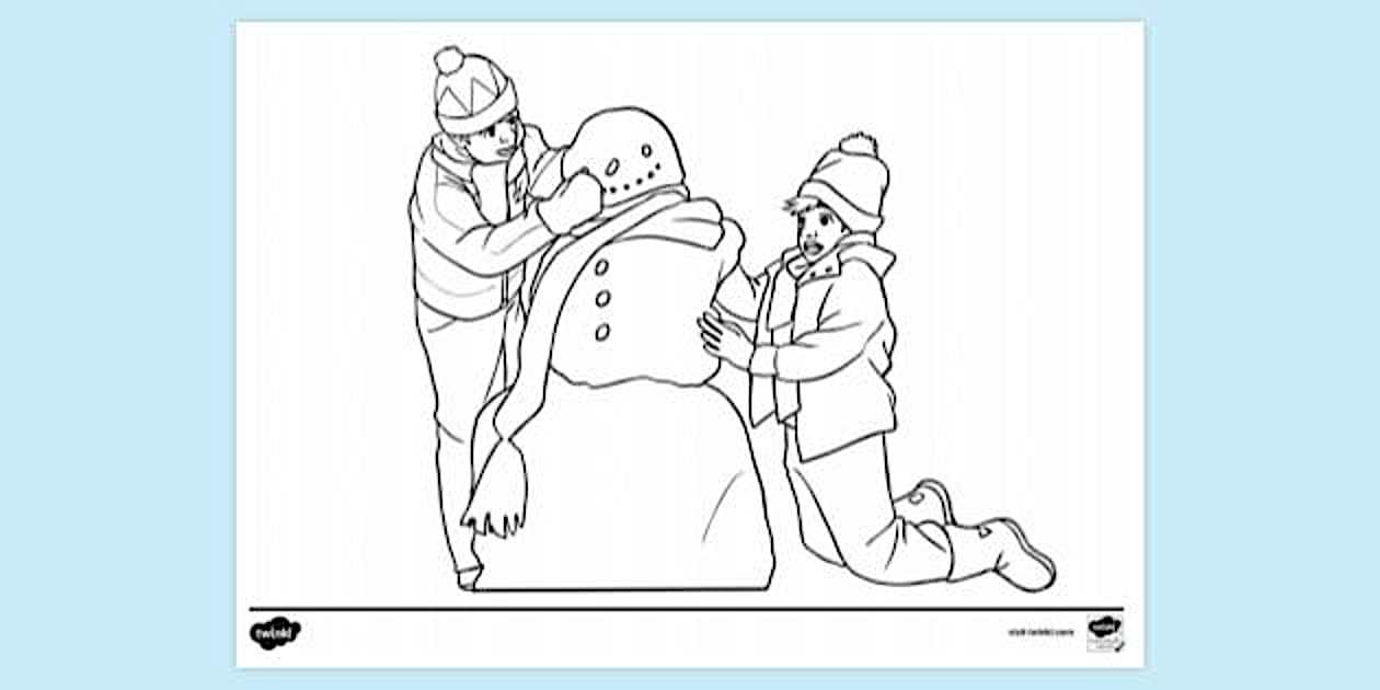 Snow-Themed Colouring Page for Kids - Printable Resource
