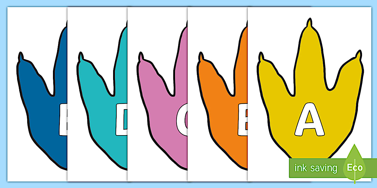 A-Z Alphabet on Dinosaur Footprint (teacher made) - Twinkl