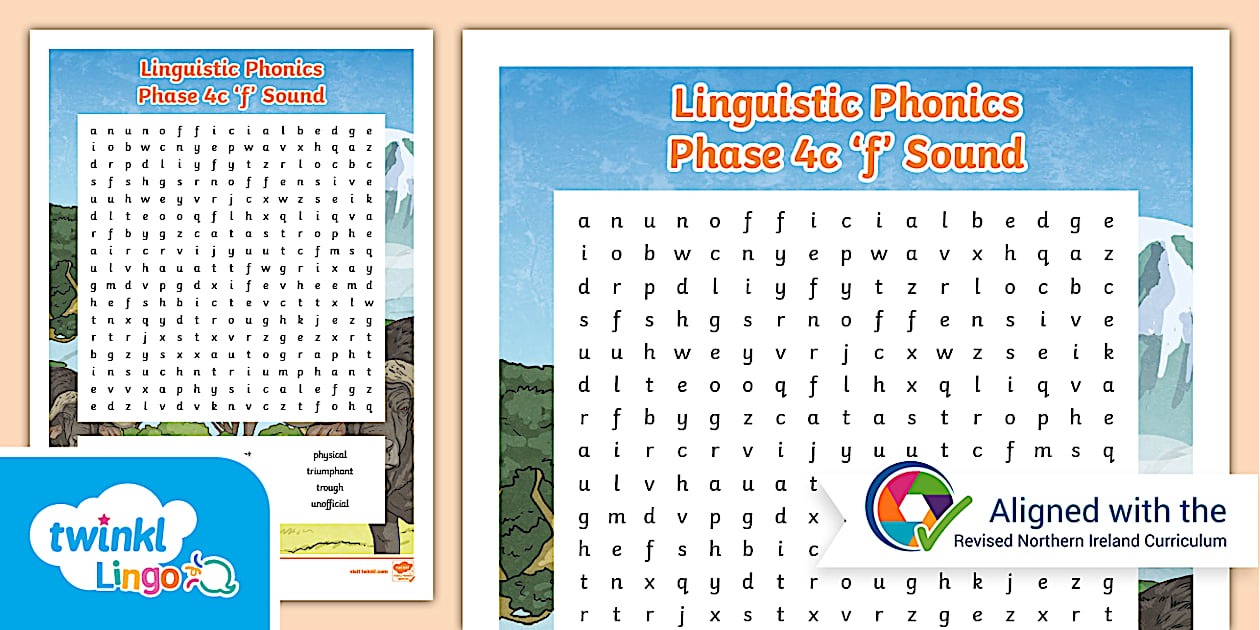 Linguistic Phonics Phase 4c 'f' Sound Word Search - Twinkl