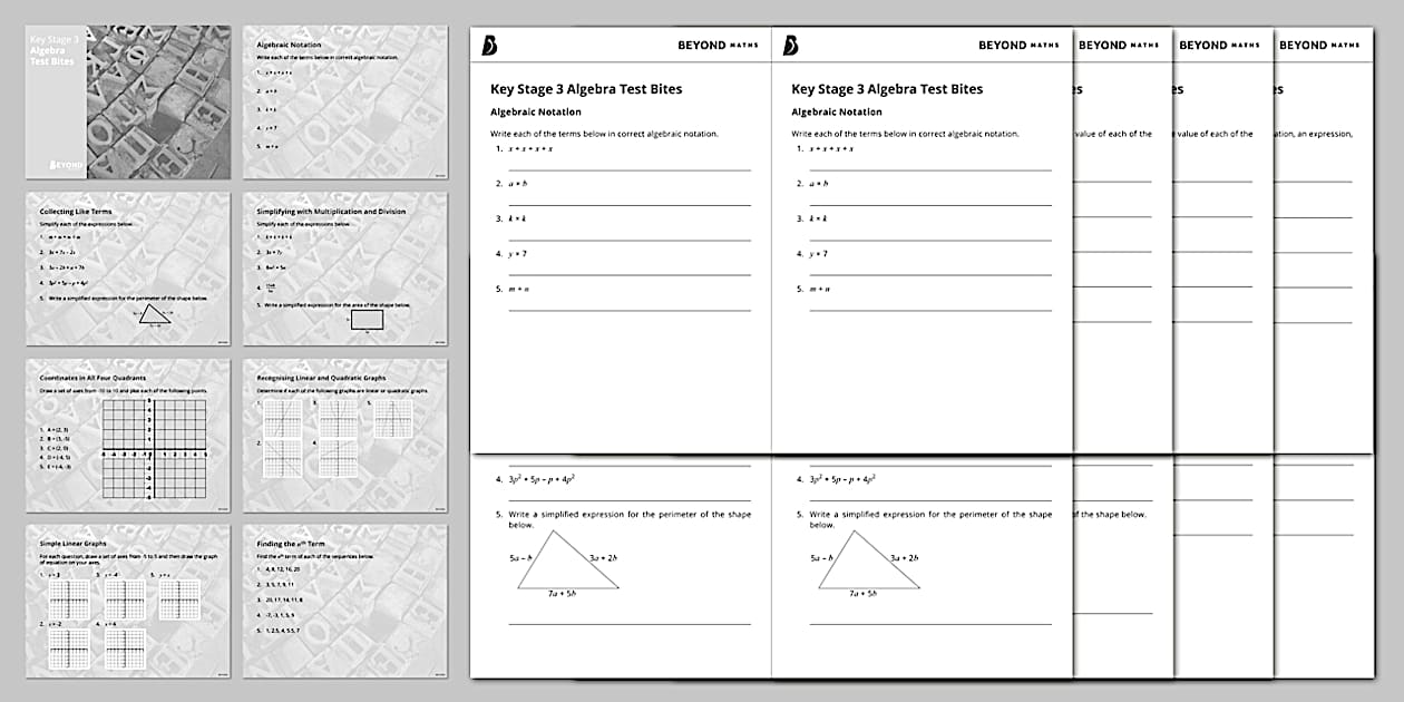👉 Key Stage 3 Algebra Test Bites (teacher made) - Twinkl