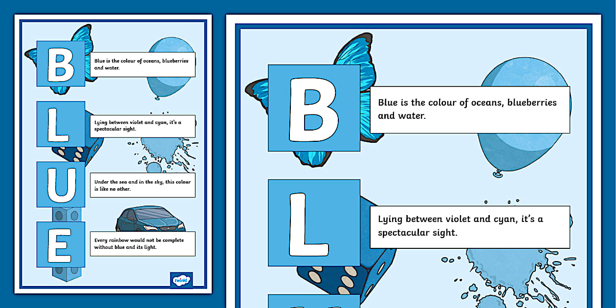 Acrostic Poem Example About the Colour Blue