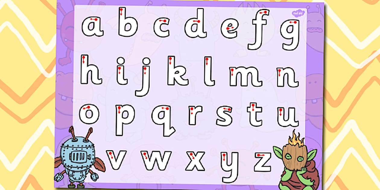 Tracing Small Letters A-Z PDF | Monster-Themed - Twinkl