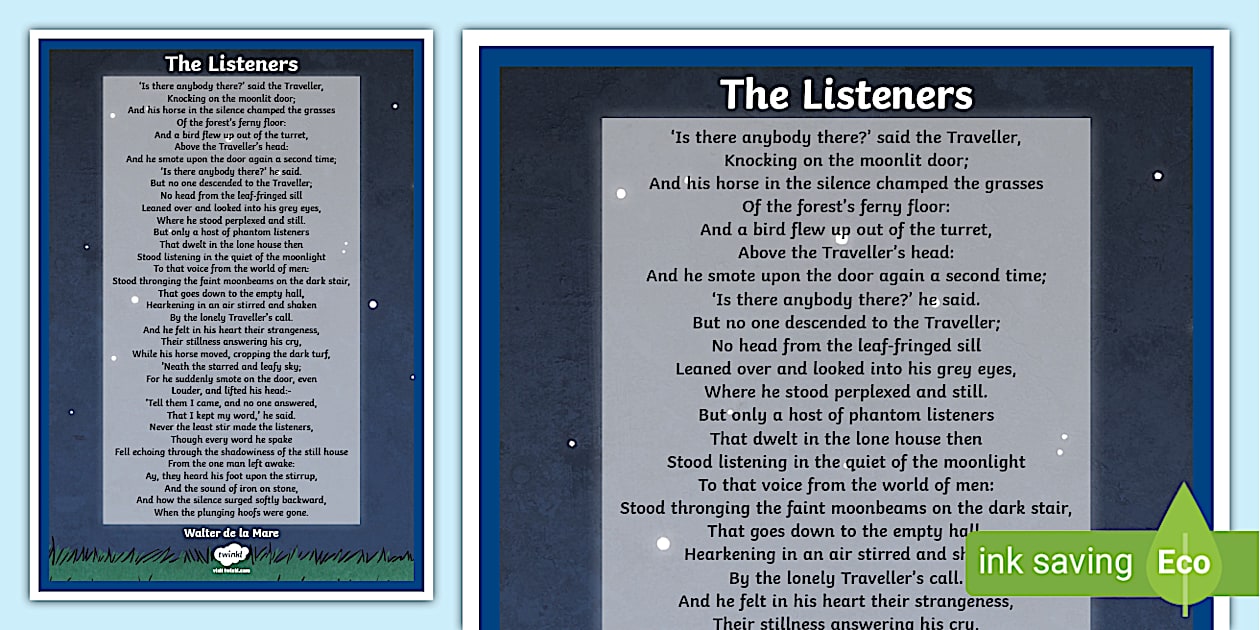 The Listeners by Walter de la Mare Poem (Teacher-Made)