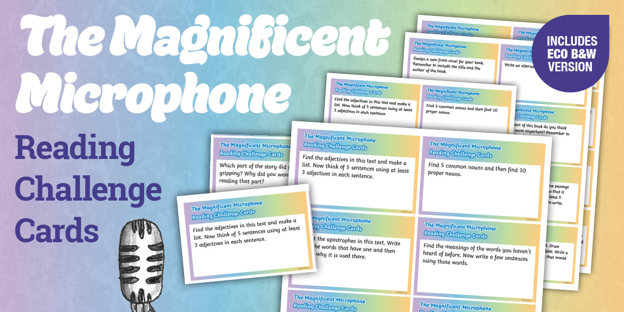 The Magnificent Microphone Reading Challenge Cards