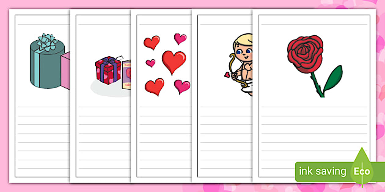 Hojas de escritura de San Valentín - Twinkl