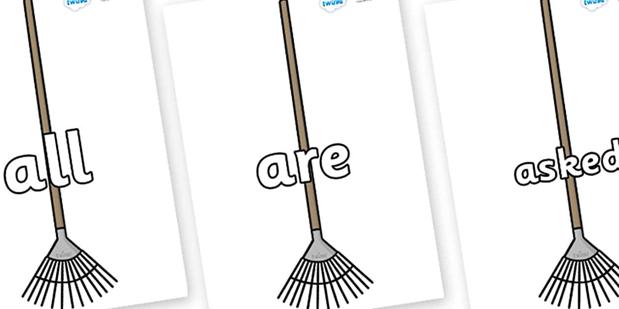 Tricky Words on Garden Rakes (teacher made) - Twinkl