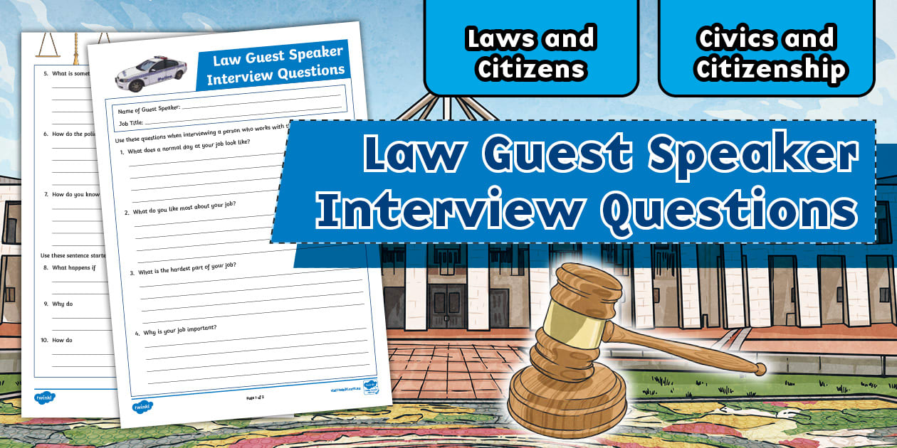 Interview a Law Guest Speaker Questions Activity