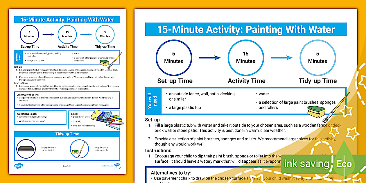 15-Minute Activity: Painting With Water (teacher made)