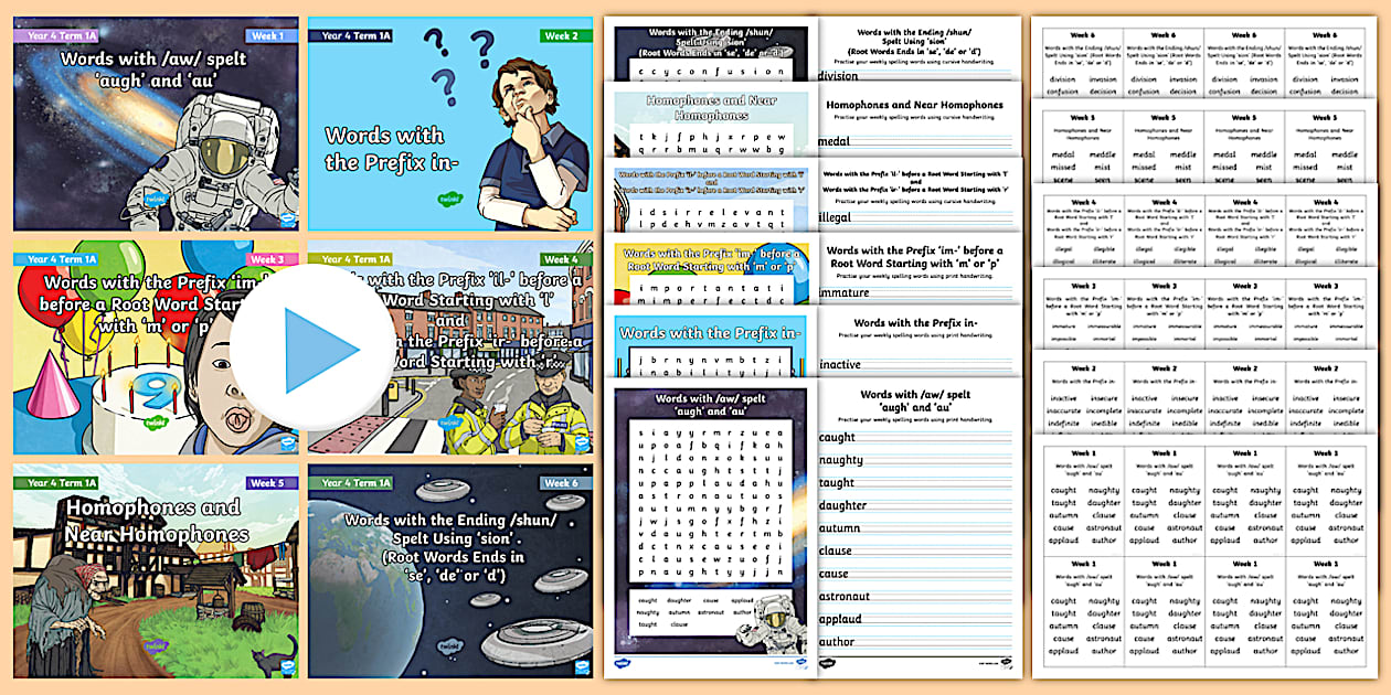 Year 4 Term 1A Bumper Spelling Pack (teacher made) - Twinkl