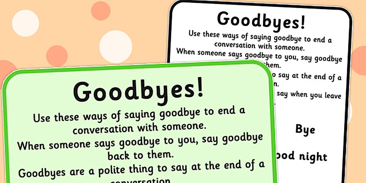 Editable Ending Conversations Goodbyes Sentence Card