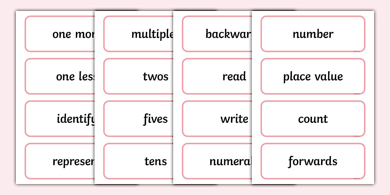 👉 Year 1 Number and Place Value Maths Vocabulary Cards