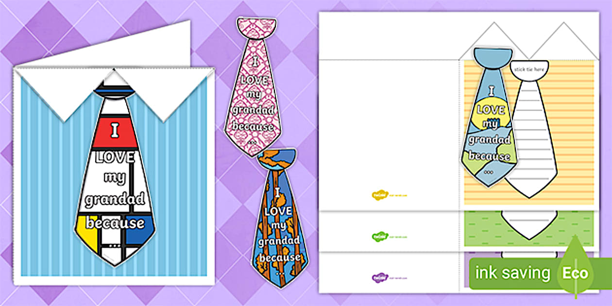 Grandad Tie Card Craft | Father's Day Card for Grandpa