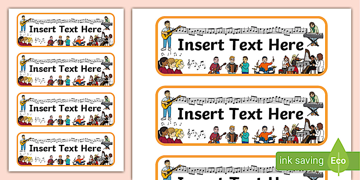 Editable Music-Themed Labels